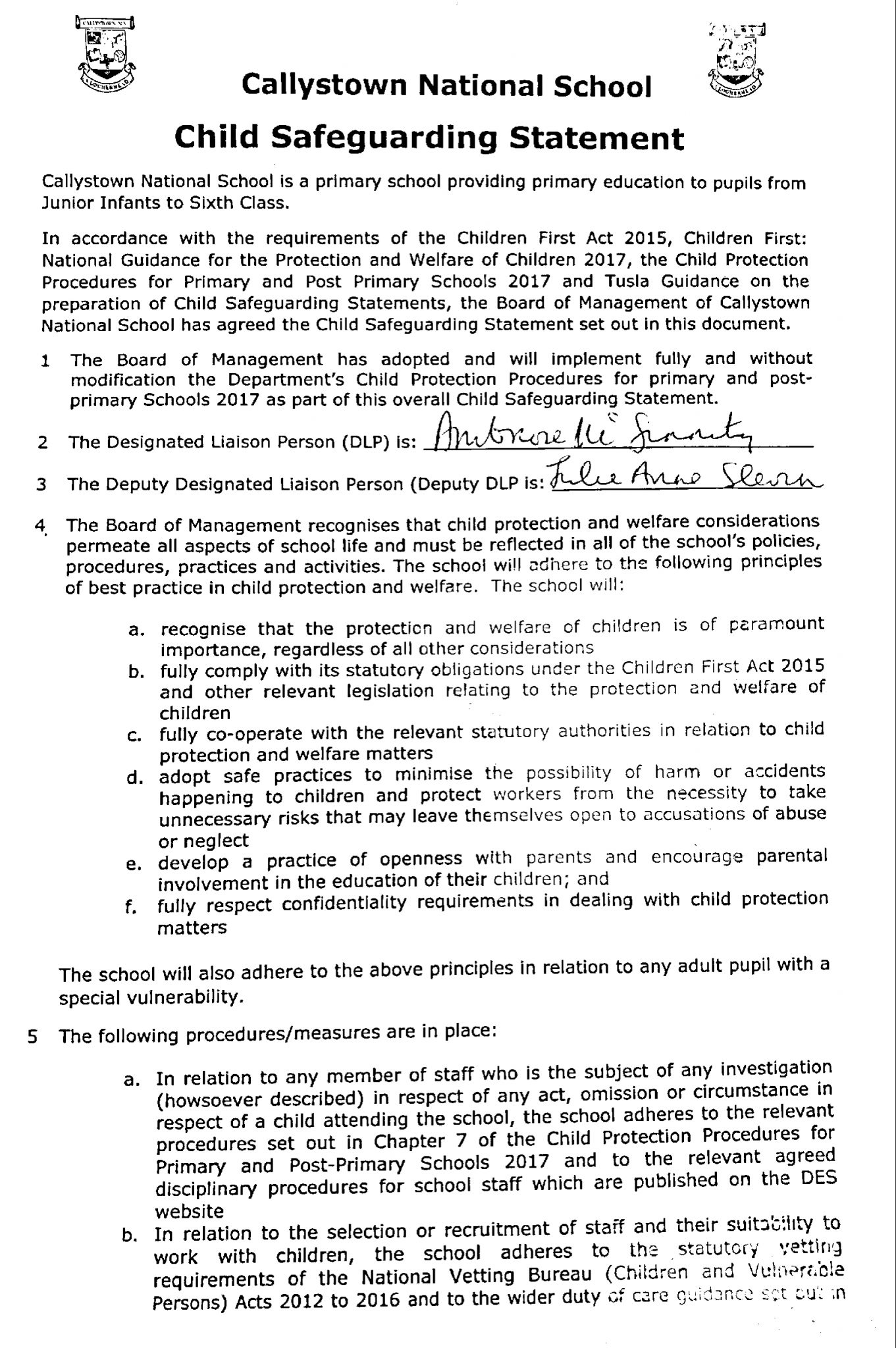 Child Safeguarding Statement